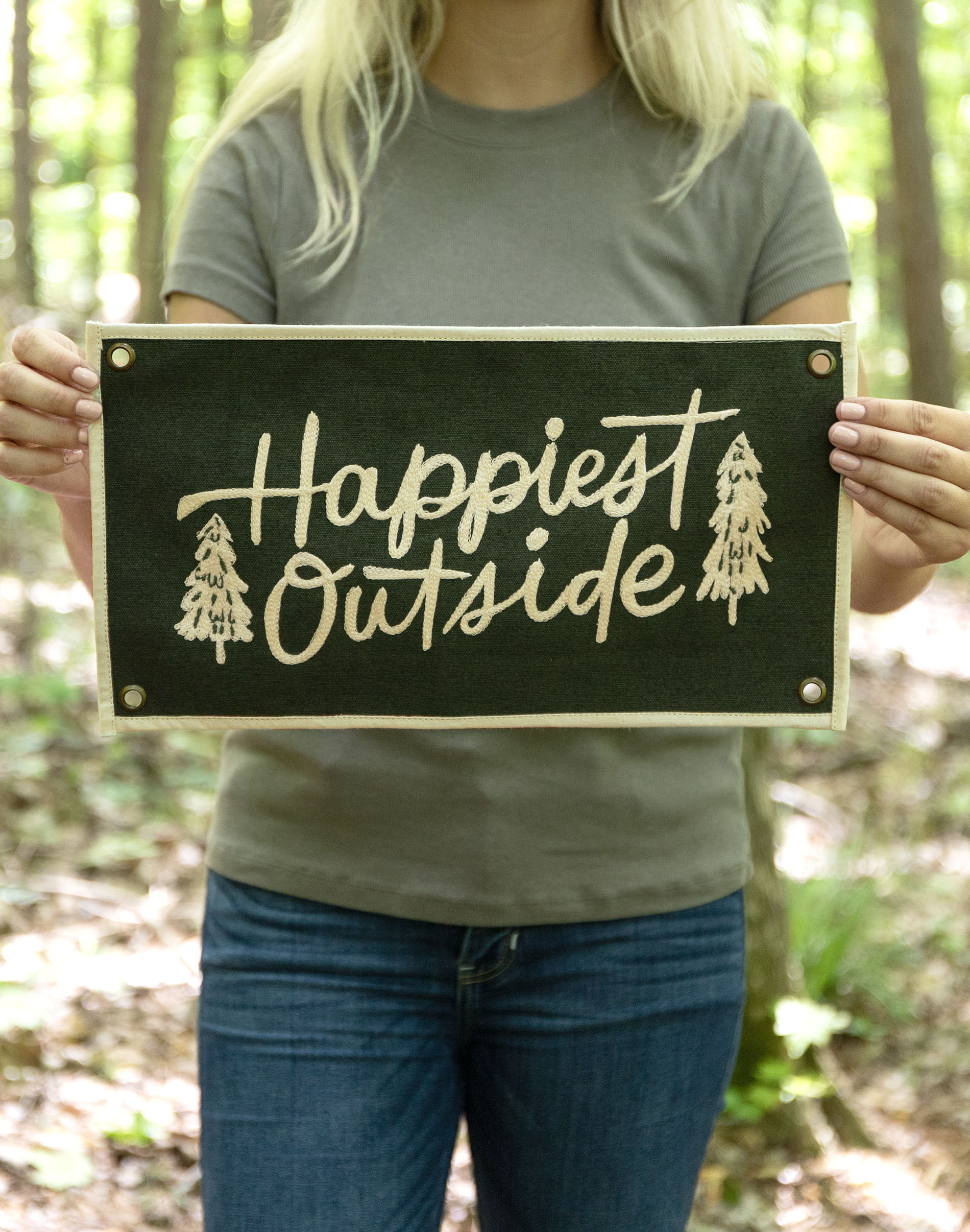 The Place Embroidered Canvas Banner - 1canoe2