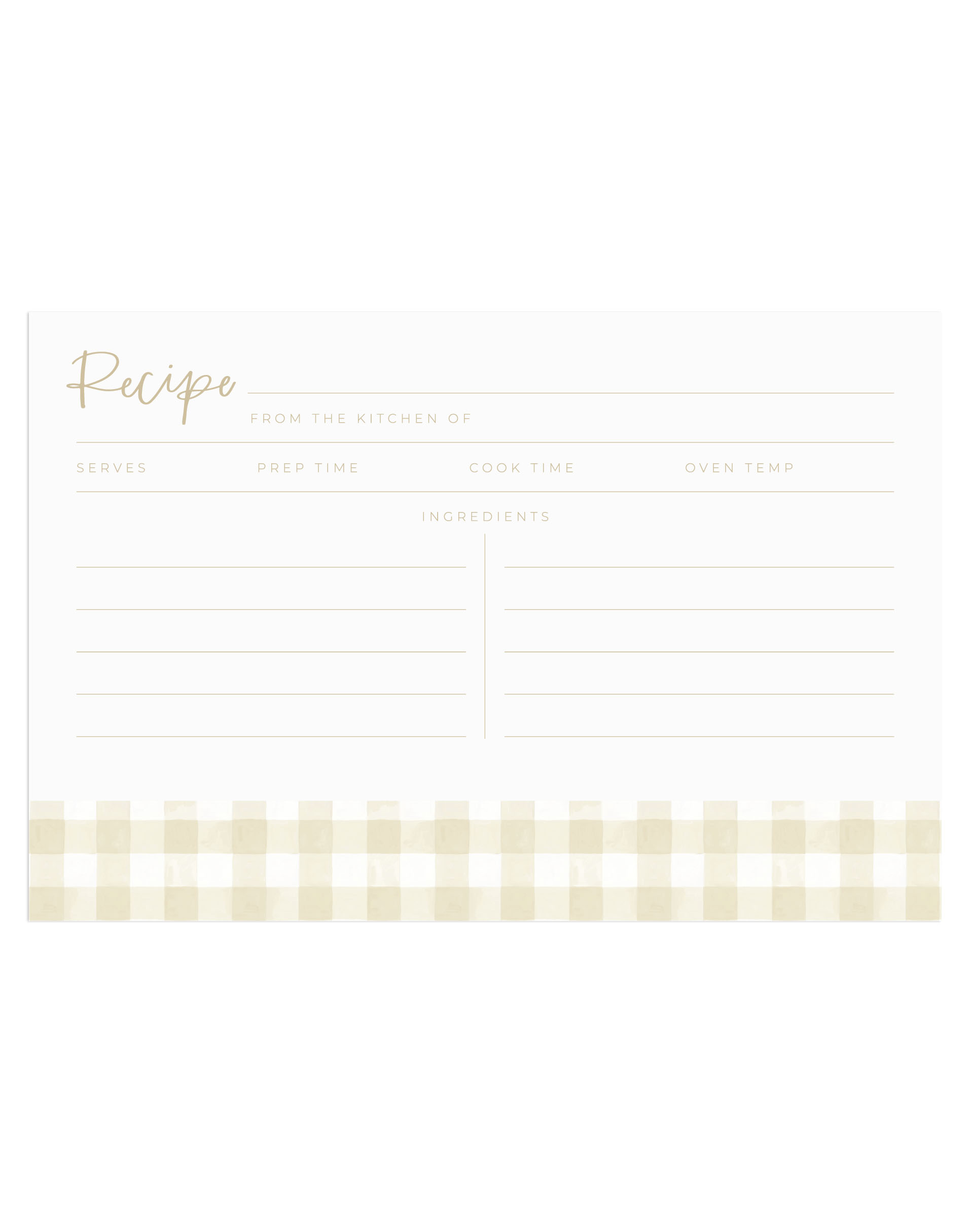 Navy Gingham Heirloom Recipe Book - 1canoe2